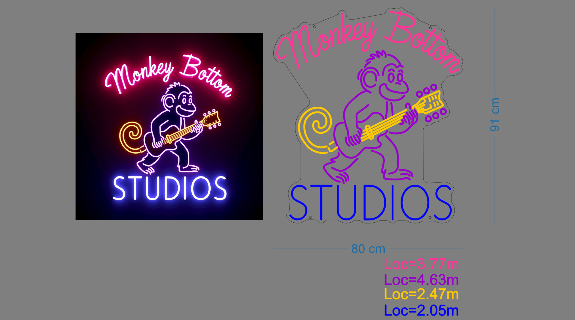Custom Sign: Monkey Bottom STUDIOS