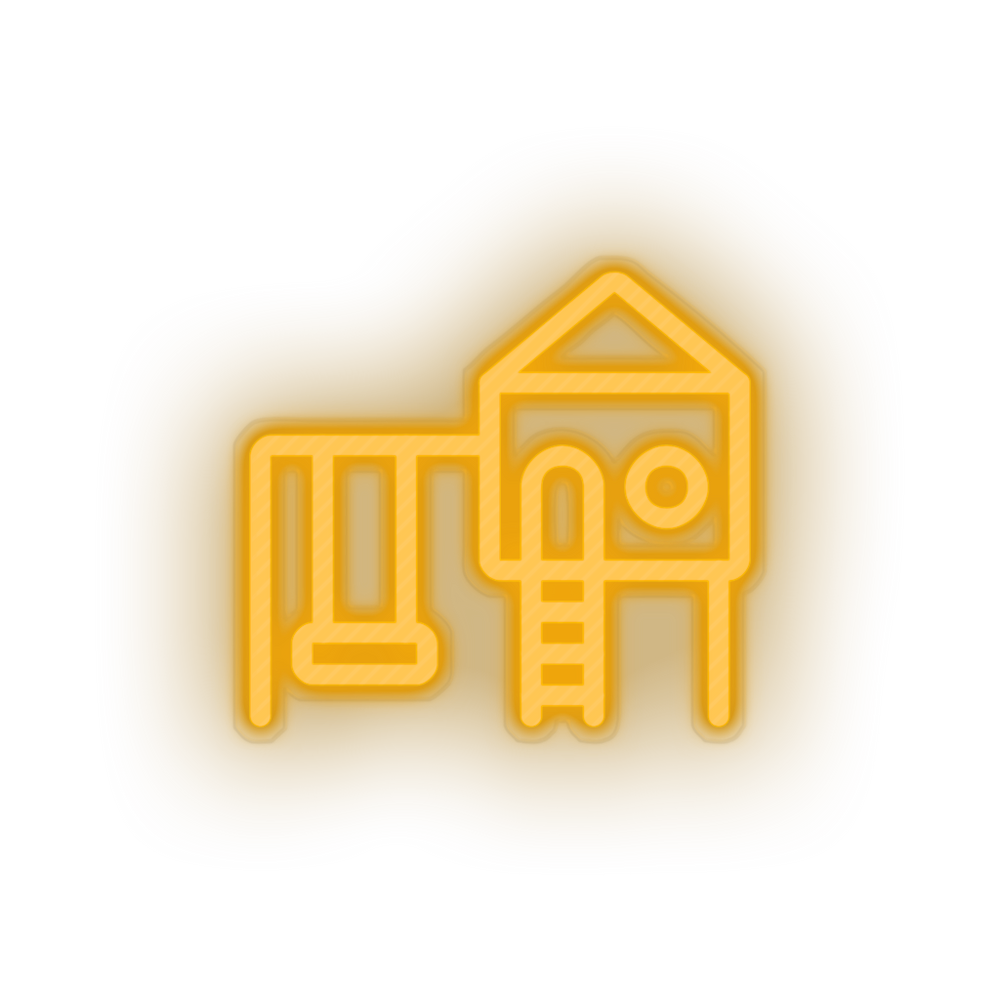 Swing Play Playground Outdoors Structure Playhouse Neon Sign - Family ...