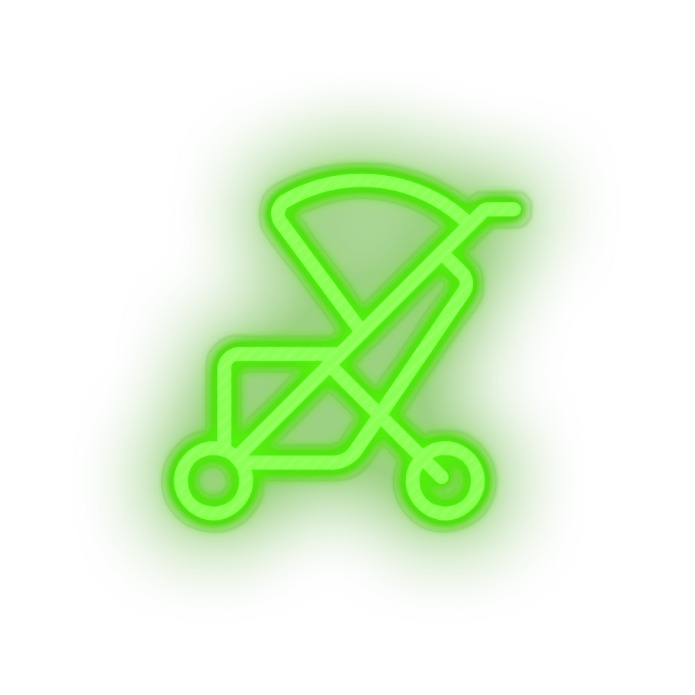 Trolley Care Stroller Neon Sign - Family Babies Kids Led Neon Decor