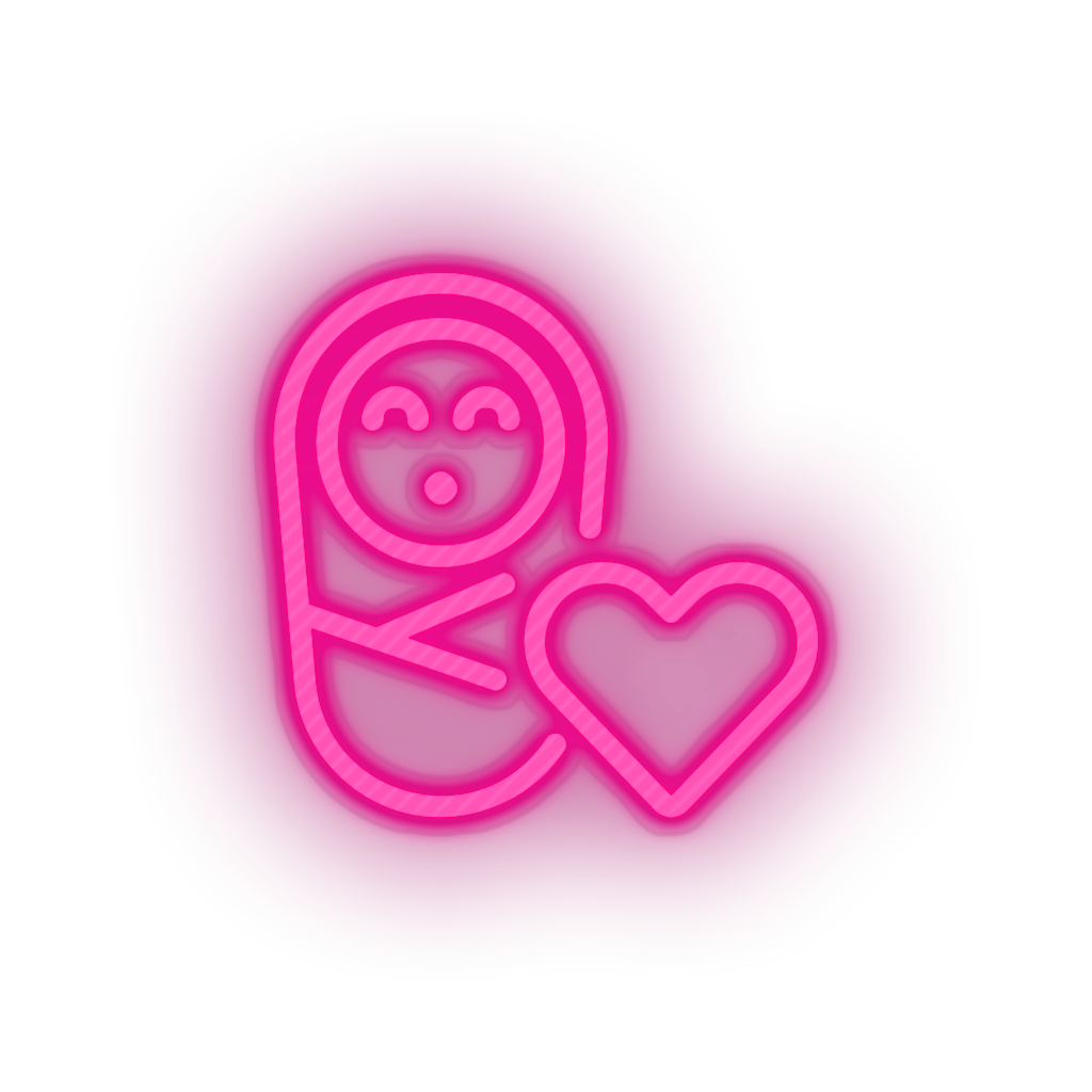 Newborn Heart Baby Neon Sign - Family Babies Kids Led Neon Decor